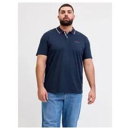 Jack & Jones PlusSize Poloshirt "JJBLAZE POLO SS PLS", Herren, Gr. 5XL, navy blazer, Jersey, Obermaterial: 60% Baumwolle, 40% Polyester, JACK & JONES PLUSSIZE, unifarben, regular fit, Shirts