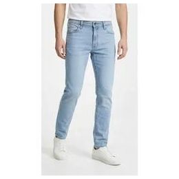 Jack & Jones Slim-fit-Jeans JACK & JONES "JJIGLENN JJFELIX AM 446 NOOS", Herren, Gr. 33, L&auml;nge 30, blau denim, Denim/Jeans, Obermaterial: 99% Baumwolle, 1% Elasthan, unifarben, slim fit lang, Jeans Slim-fit-Jeans, mit schmaler Beinform