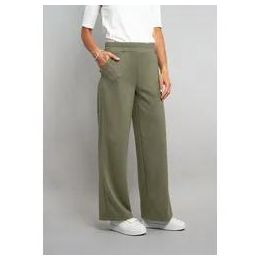 Stoffhose Seidel Moden, Damen, Gr. 42, N-Gr, khaki, Single Jersey, Obermaterial: 50% Polyester, 45% Viskose, 5% Elasthan, Basic, normal lang, Hosen Stoffhose, MADE IN GERMANY