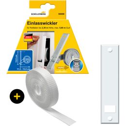 Einlass-Gurtwickler Schellenberg "Unterputz, inkl. Abdeckplatte wei&szlig; und Rollladengurt in grau oder wei&szlig;", wei&szlig;, 1 Stk., Gurtwickler, 13,5 cm Lochabstand f&uuml;r das Rollladensystem Maxi