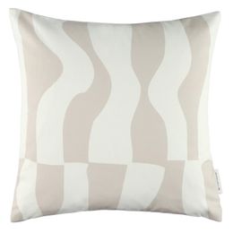 Kissenbezug Tom Tailor HOME "Modern Waves", beige, B:45cm H:1cm L:45cm, Polyester, Baumwolle, Polyester, Kissenbez&uuml;ge, Kissenbezug, modernes Wellenmotiv