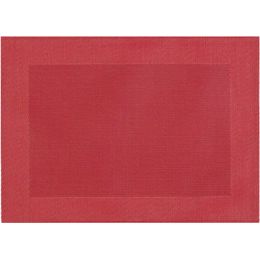 Platzset stuco "Cadre", rot (weinrot), B:33cm L:45cm, Obermaterial: 75% Polyethylen, 25% Polyester, Platzsets