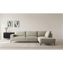 Ecksofa OTTO HOME "Casina", beige (natural), B:289cm H:85cm T:210cm, 90%Polyester, 10% Nylon, Sofas, Ecksofa, mit abgerundeter Ottomane, in einem weichen Chenille-Stoff