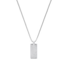 JOOP! Kette mit Anh&auml;nger JOOP "Rechteck", silber (edelstahlfarben), Halsketten, Herren, Edelstahl, L: 55 B: 2,5mm, B:2,5mm