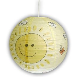 Niermann H&auml;ngeleuchte "Papier-Pendelleuchte Sunny", gelb, 1, &Oslash; 40cm H: 40cm, 1 Stk., Leuchten, Kinderzimmer, Kinderlampe, Kinderlampe