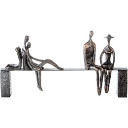 Dekofigur CASABLANCA BY GILDE "Skulptur Leisure", braun (bronzefarben), B:45cm H:23cm T:7cm, Metall, Dekofiguren, Dekoobjekt, H&ouml;he 23 cm, mit Spruchanh&auml;nger, Wohnzimmer