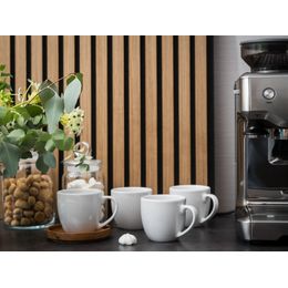 Becher Creatable "Bistrot Weiss, Kaffeebecher Set 4-tlg", wei&szlig;, B:9cm H:9cm &Oslash;:9cm, Porzellan, Trinkgef&auml;&szlig;e, Becher, Klassiker in Wei&szlig;, Der Allesk&ouml;nner