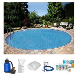 Rundpool Clear Pool "PREMIUM IBIZA", wei&szlig;, H:120cm &Oslash;:350cm, Schwimmbecken, Rundpool, inkl. umfangreichem Zubeh&ouml;r f&uuml;r den Badespa&szlig; im eigenen Garten