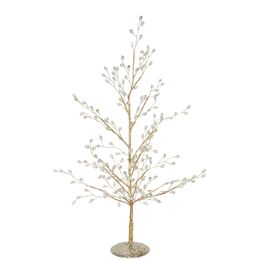 Kunstbaum I.GE.A. "Dekobaum mit Acryl-Steinchen", gold, B:26cm H:50cm L:26cm, Metall, Kunstpflanzen, und Glimmer Weihnachtsbaum Christbaum Weihnachtsdeko