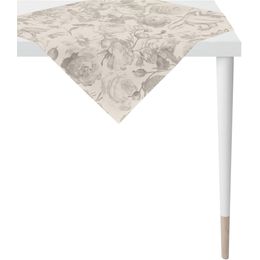 Mitteldecke Apelt "5255 HERBSTZEIT, Herbstdeko, Herbst" Gr. 2, gold (goldfarben), B:100cm L:100cm, Baumwolle, Tischdecken, Mitteldecke, Digitaldruck