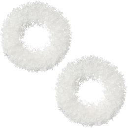 Dekokranz CREATIV DECO "Weihnachtsdeko", wei&szlig;, H:24cm &Oslash;:24cm, Kunststoff, Dekokr&auml;nze, mit Frost-Optik, &Oslash; ca. 24 cm