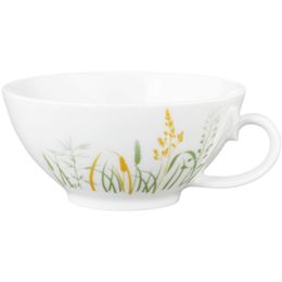 Tasse Seltmann Weiden "Liberty - Meadow Grasses green", wei&szlig; (wei&szlig;, gr&uuml;n, curry), B:8,9cm H:4,3cm &Oslash;:10,2cm, Porzellan, Trinkgef&auml;&szlig;e, Tasse, Teeobertasse klein 0,14 l