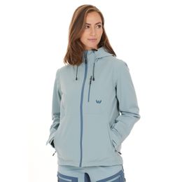 Outdoorjacke WHISTLER "Seymour", Damen, Gr. 38, blau (frostblau), 88% Nylon, 12% Elasthan, unifarben, normal, hoch geschlossener Ausschnitt, Jacken Outdoorjacke, mit 15.000 mm Wassers&auml;ule