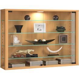 Wandregal Vcm "Wandvitrine H&auml;ngevitrine Glasvitrine Vitrosa L", braun (buche), B:83cm T:18cm, Regale, Wandregal