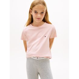 T-Shirt "2P CN TEE mit Stickerei und Rundhals im 2er-Pack", M&auml;dchen, Gr. 140/146, foggy pink, lt grau htr, Jersey, Obermaterial: 100% Baumwolle, Tommy Hilfiger Underwear, normal h&uuml;ftbedeckend, Rundhals, eingesetzt abgesteppt, Shirts T-Shirt, unifarben, casual, regular fit, Baumwolle, Rundhals