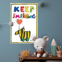 Wanddekoobjekt LUCKYLINDE "Tigerente mit Herz", bunt, B:20cm H:30cm T:0,3cm, Blech, Wanddekoobjekte, Exklusive JANOSCH Kindermotive, Stahlschild