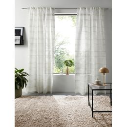 Gardine OTTO HOME "Sirii", beige, B:140cm H:245cm, Polyester, Polyester, Gardinen, Gardine, Halbtransparent, angenehme Haptik, mit Querstreifen, modern