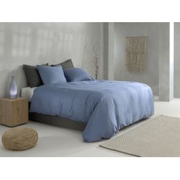 Bettw&auml;sche ZO HOME "Zohome Baumwolle Mako-Satin Bettw&auml;sche Satinado", blau (riviera blau), B/L: 155cm x 220cm, 1 Stk., 1 Stk., Mako-Satin, B/L: 80cm x 80cm, 1 Stk., Mako-Satin, Obermaterial: 100% Baumwolle, Bettw&auml;sche, Bettw&auml;sche, Bettw&auml;sche aus 100% Baumwolle, hochwertige Mako-Satin, ab 135x200 cm.