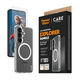CARE BY PANZERGLASS Displayschutzglas "3-in-1 Protection Explorer Bundle", transparent, B:11cm H:2,6cm T:19,7mm, Displayfolien, Displayschutzfolie, Schutzfolie, Bildschirmschutz, kratz- & sto&szlig;fest