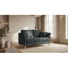 2-Sitzer Home Affaire "Arellano, Breite 155 cm", dunkelgrau, B:155cm H:87cm T:86cm, Sofas, klassisches Design, 2 Zierkissen inklusive, Webstoff fein, Chenille