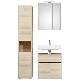 Badm&ouml;bel-Set SAPHIR "3- teilig mit Soft-Close Ausz&uuml;gen", beige (polar pinie quer nb), Kastenm&ouml;bel-Sets, Badm&ouml;bel-Set