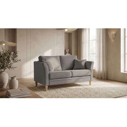 2-Sitzer Home Affaire "Arellano, Breite 155 cm", cappuccino, B:155cm H:87cm T:86cm, Sofas, klassisches Design, 2 Zierkissen inklusive, Webstoff fein, Chenille