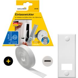 Einlass-Gurtwickler Schellenberg "inkl. Abdeckplatte, Gurtf&uuml;hrung, Rollladengurt grau oder wei&szlig;", wei&szlig;, 1 Stk., Gurtwickler, Unterputz Gurtwickler 10,5 cm Lochabstand f&uuml;r das Rollladensystem Maxi