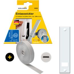 Einlass-Gurtwickler Schellenberg "inkl. Abdeckplatte, Gurtf&uuml;hrung, Rollladengurt grau oder wei&szlig;", grau, 1 Stk., Gurtwickler, Unterputz Gurtwickler 13,5 cm Lochabstand f&uuml;r das Rollladensystem Maxi