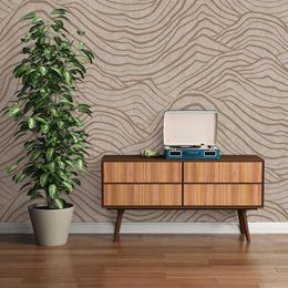 A.S. Cr&eacute;ation Vliestapete A.S. CR&Eacute;ATION "Jade 2 3D-Tapete Mustertapete Metallic-Effekt 3D", beige (beige,gold,grau), B:0,53m H:0,02m L:10,05m, Vlies, Tapeten, Vliestapete Grafik f&uuml;r Schlafzimmer K&uuml;che Wohnzimmer 3D Design modern