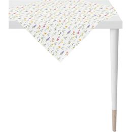 Mitteldecke Apelt "6905 HAPPY EASTER, Osterdeko, Ostern", bunt (wei&szlig;, bunt), B:88cm L:88cm, Baumwolle, Polyester, Tischdecken, Mitteldecke, Digitaldruck