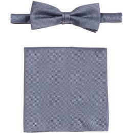 Fliege MONTI, Herren, blau, Seide, Fliegen, (Set, 2-tlg.) Reine Seide, Fliege mit passendem Einstecktuch