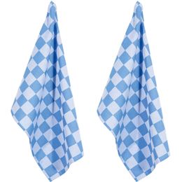 Geschirrtuch Pad "CHESS", blau, B:50cm H:1cm L:70cm, 100% Baumwolle, Geschirrt&uuml;cher, Geschirrtuch, 100% Baumwolle, 50x70 cm, modernes Karo Design