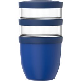 Mepal Ellipse Lunchpot 3-teilig mit drei getrennten F&auml;chern und auslaufsicher 500 ml und 2x 200 ml vivid blue - Lebensmittelbeh&auml;lter / Vorratsdosen