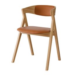 Stuhl HAMMEL FURNITURE "City by Hammel", , eiche natur ge&ouml;lt, eiche natur ge&ouml;lt, cognac, B:57cm H:76cm T:50cm, Leder, Massivholz, St&uuml;hle, Stuhl, Massivholz, gepolsterte Sitz- & R&uuml;ckenlehne, versch. Farbvarianten