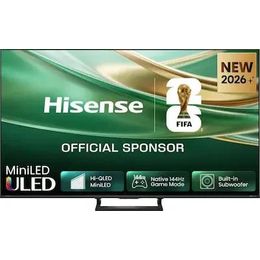 HISENSE ULED 65E8S MiniLED, QLED-Fernseher 164 cm (65 Zoll), schwarz/dunkelgrau, UltraHD/4K, Triple Tuner, Subwoofer, 144Hz Panel