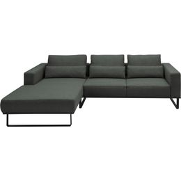 Ecksofa Musterring "JustB PM100", anthrazit, B:292cm H:88cm T:185cm, 100% Polyester, Sofas, Ecksofa, Modernes Design mit schwarzen Metallkufen und 292 cm Breite - 6 Farben