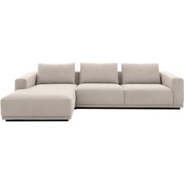 Ecksofa Musterring "JustB PM200, mit Holzrahmen in schwarz", nature, B:316cm H:78cm T:166cm, 94% Polyester, 6% Nylon, Sofas, Ecksofa, Anreihsofa rechts & Longchair links, mit Armlehnen, inkl. R&uuml;ckenkissen
