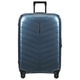 Hartschalen-Trolley Samsonite "ATTRIX, verschiedene Gr&ouml;&szlig;en und Farben", Gr. B/H/T: 51cm x 75cm x 30cm 97 l, blau (steel blau), Polypropylen, Strukturmuster, Koffer, aus Polypropylen, mit Bodenfach, Rei&szlig;verschlussfach und Tasche