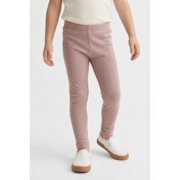 Leggings Wheat "Wool Leggings Agi", M&auml;dchen, Gr. 98, N-Gr, rosa (dry rose), Jersey, Obermaterial: 100% Wolle, unifarben, figurbetont kn&ouml;chellang, Hosen Leggings