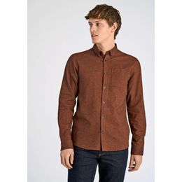 Flanellhemd LINDBERGH "Freizeithemd Relaxed Fit", Herren, Gr. L, Normalgr&ouml;&szlig;en, dk braun, Obermaterial: 100% Baumwolle, Hemden
