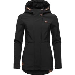 Softshelljacke Ragwear "Softshelljacke Yba", Damen, Gr. 5XL, schwarz (schwarz22), Obermaterial: 97% Polyester PES. 3% Elasthan EL. Obermaterial: Futter: 100% Polyester PES. 100% Polyester PES., Jacken Softshelljacke