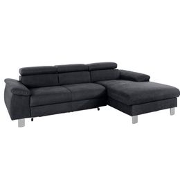 Ecksofa COTTA "Komaris L-Form, B: 244 cm", lava, B:244cm H:72cm T:166cm, Microfaser PRIMABELLE (100% Polyester);Kunstleder SOFTLUX(100%Polyurethan);Feinstruktur (100% Polyester);Kunstleder SOFTLUX/Struktur (100%Polyurethan, 90%Polyester, 10% Polyacryl), Sofas, Ecksofa, mit Kopfteilverstellung, optional Bettfunktion, Bettkasten & Licht