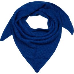 Strickschal styleBREAKER "Strick Dreiecktuch Reiskorn Strickmuster", Damen, blau (dunkelblau), Obermaterial: 70% Viskose CV. 30% Wolle WO., Modisch, Modet&uuml;cher Strickschal