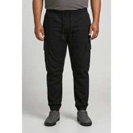 Jack & Jones PlusSize Cargohose "JPSTKANE DYLAN CUFFED CARGO RET PLS", Herren, Gr. 46 (6XL), L&auml;nge 34, schwarz, Web, Obermaterial: 98% Baumwolle, 2% Elasthan, JACK & JONES PLUSSIZE, unifarben, relaxed fit lang, Hosen Cargohose, Baumwollmischung, relaxed fit