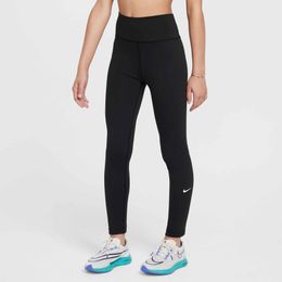 Leggings Nike "G NK DF ONE TGHT", M&auml;dchen, Gr. S (128/134), N-Gr, schwarz, wei&szlig;, Obermaterial: 80% Polyester, 20% Elasthan, Hosen Leggings, weiches und elastisches Material, schwei&szlig;ableitende Technologie