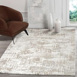 Teppich Sanat "Harmony 3215, auch als L&auml;ufer und rund", beige, B:140cm H:12mm L:200cm, Kunstfaser, Teppiche, Teppich, Wohnzimmer, Kurzflor, modern, abtrakt, Schlafzimmer