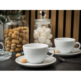 Cappuccinotasse Creatable "Bistrot Weiss, Cappuccino Set 8-tlg", wei&szlig;, B:11cm H:6,5cm &Oslash;:11cm, Porzellan, Trinkgef&auml;&szlig;e, Cappuccinotasse, Klassiker in Wei&szlig;, Der Allesk&ouml;nner