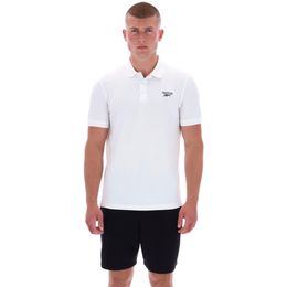 Poloshirt Reebok "BLAZE EMBROIDERED SS POLO SHIRT", Herren, Gr. L, wei&szlig;, Obermaterial: 100% Baumwolle, Rundhals, Shirts Poloshirt