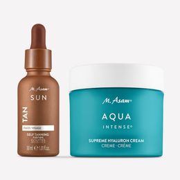 M. Asam AQUA INTENSE Supreme Hyaluron Gesichtscreme & Self Tanning Drops Selbstbr&auml;uner