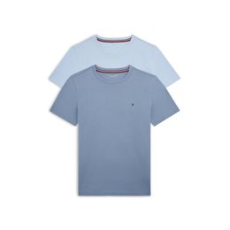 T-Shirt "2 PK SS TEE mit Stickerei und Rundhals im 2er-Pack", Jungen, Gr. 140/146, sweet blau, brisk blau, Jersey, Obermaterial: 100% Baumwolle, Tommy Hilfiger Underwear, normal h&uuml;ftbedeckend, Rundhals, eingesetzt abgesteppt, Shirts T-Shirt, unifarben, casual, regular fit, Baumwolle, Rundhals